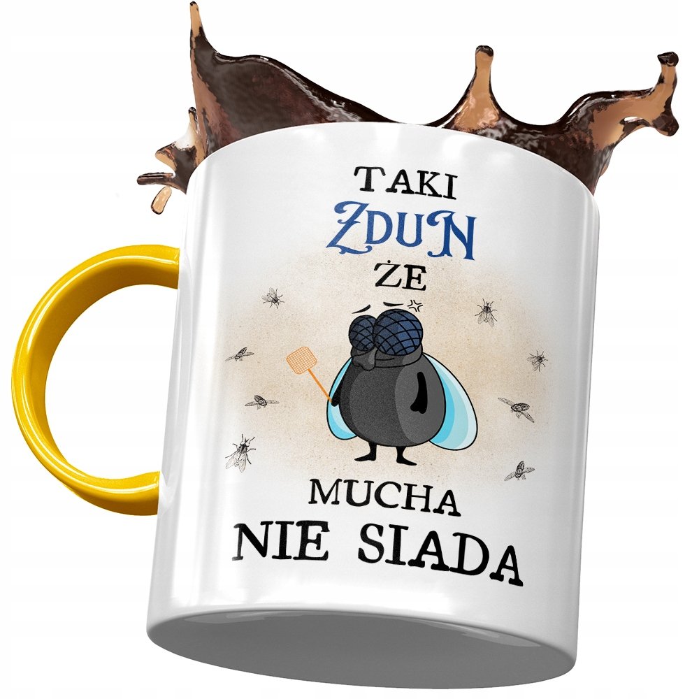 Kubek Żółty Dla Zduna Taki Zdun Że Mucha Nie Siada Z Nadrukiem Ze ...
