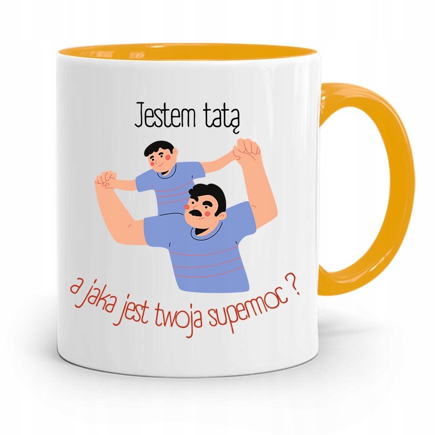 KUBEK ŻÓŁTY PREZENT NA DZIEŃ OJCA JESTEM TATĄ z Nadrukiem ze Zdjęciem ... KUBEK ŻÓŁTY PREZENT NA DZIEŃ OJCA JESTEM TATĄ z Nadrukiem ze Zdjęciem ...