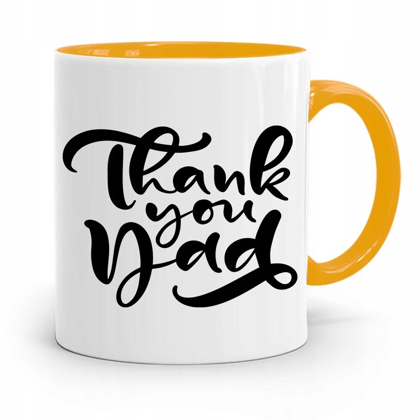 KUBEK ŻÓŁTY PREZENT NA DZIEŃ OJCA THANK U DAD z Nadrukiem ze Zdjęciem ... KUBEK ŻÓŁTY PREZENT NA DZIEŃ OJCA THANK U DAD z Nadrukiem ze Zdjęciem ...