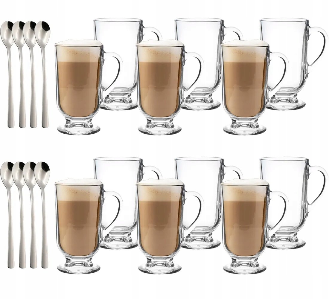 Kubki szklanki z łyżeczkami koktajlowymi Altom Design Werona 310 ml 12 ...