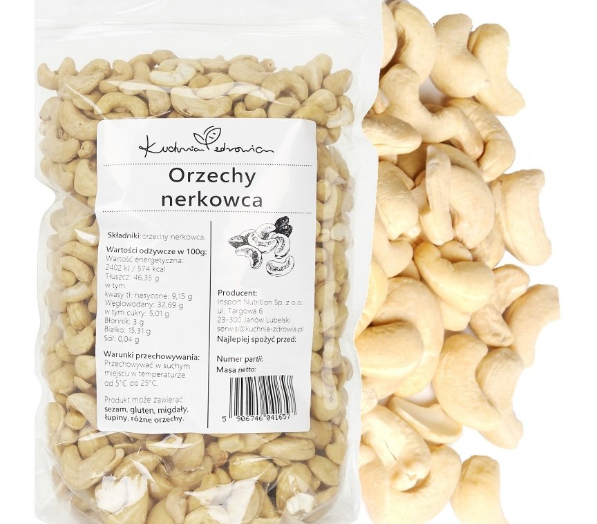 Kuchnia Zdrowia, Orzechy nerkowca całe, 1 kg - Kuchnia Zdrowia | Sklep EMPIK.COM