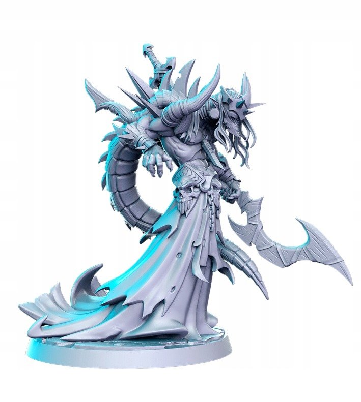 Kujla Necromancer - nieumarły demon + podstawa dnd 3D druk 12k mini rpg ...