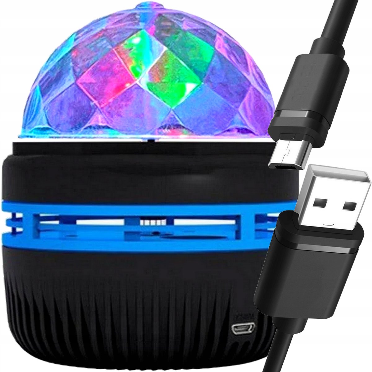 KULA DISCO Mini PROJEKTOR RGB LED DYSKOTYKOWY REFLEKTOR NA IMPREZY ...