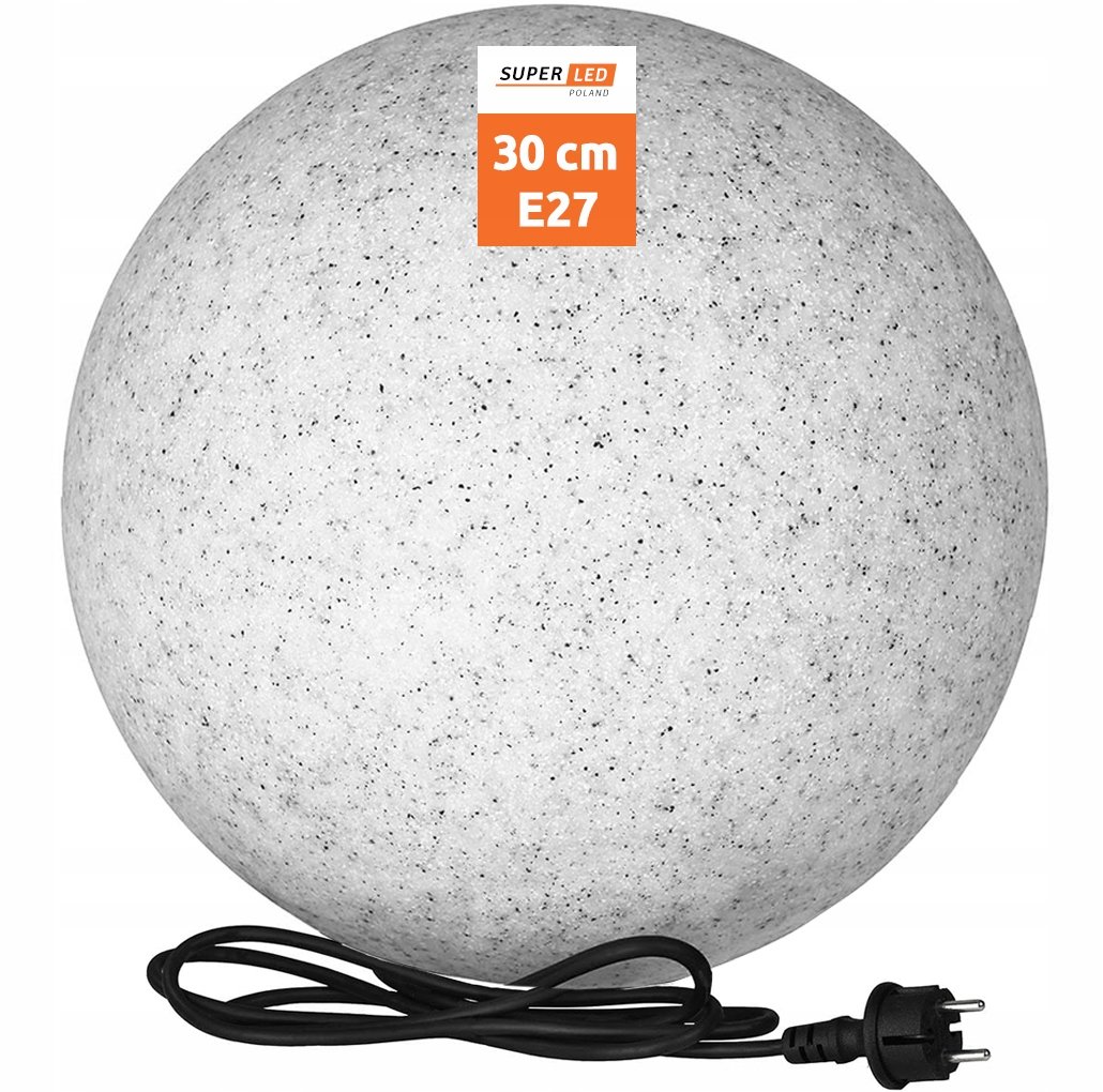 Kula ogrodowa LED 230V E27 30 cm imitacja KAMIENIA z przewodem i wtyczką - SuperLed | Sklep ...