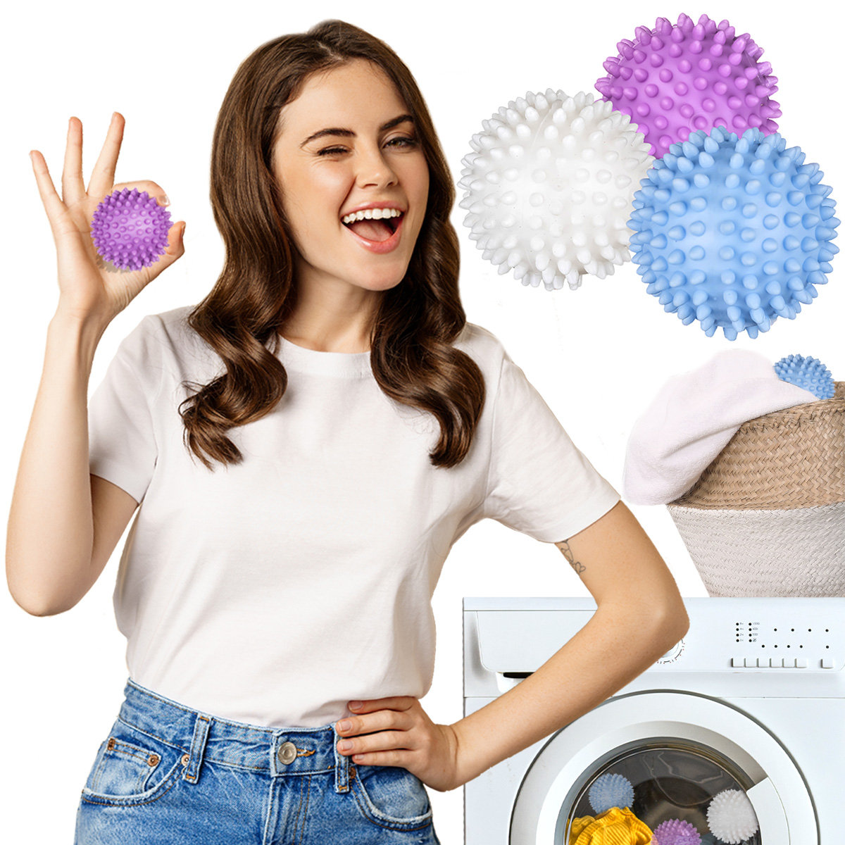 Kule Do Prania 3 Sztuk Kulki Antykłaczki Zmiękczające Do Suszenia Do ...