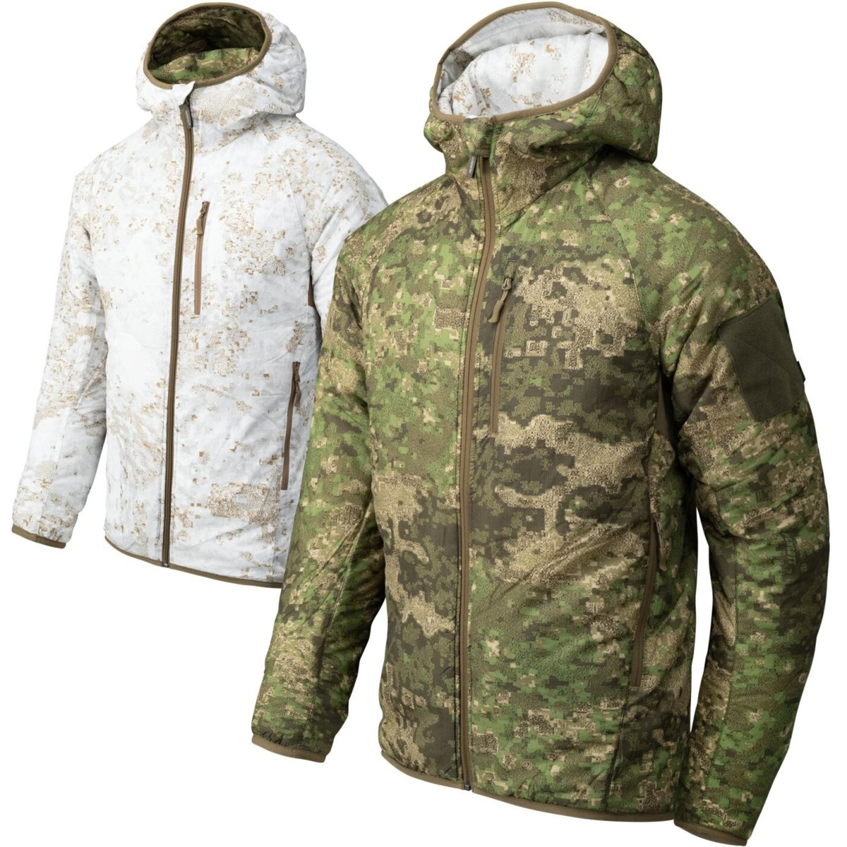Kurtka dwustronna helikon reversible wolfhound hoodie - pencott wildwood / pencott snowdrift ...