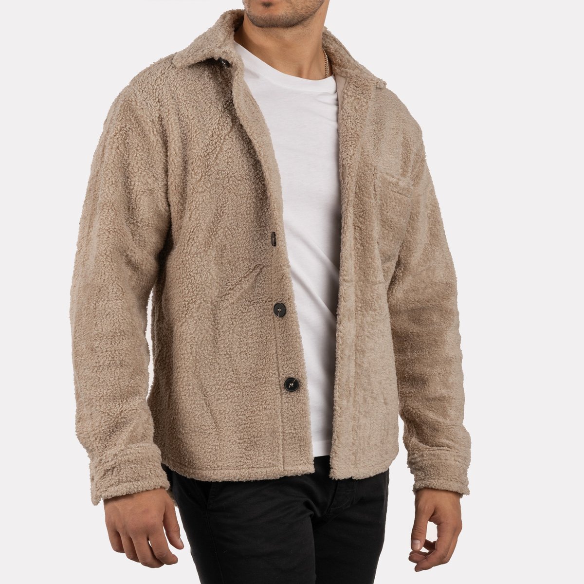 Kurtka Męska Bluza rozpinana Beżowa Oversize Modna K-11-2024 M Beżowy ...
