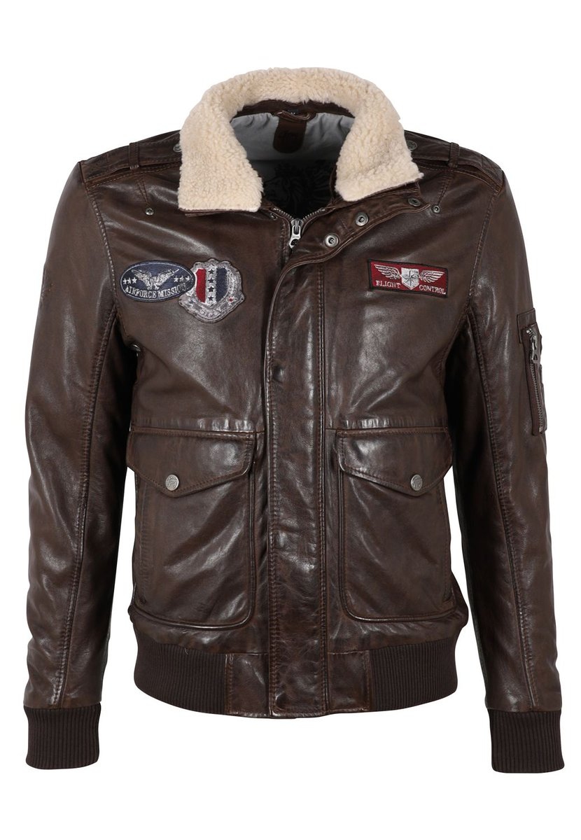kurtka pilotka GMCRUISE LAPIV W dark brown, skórzana-L - Inny producent ...