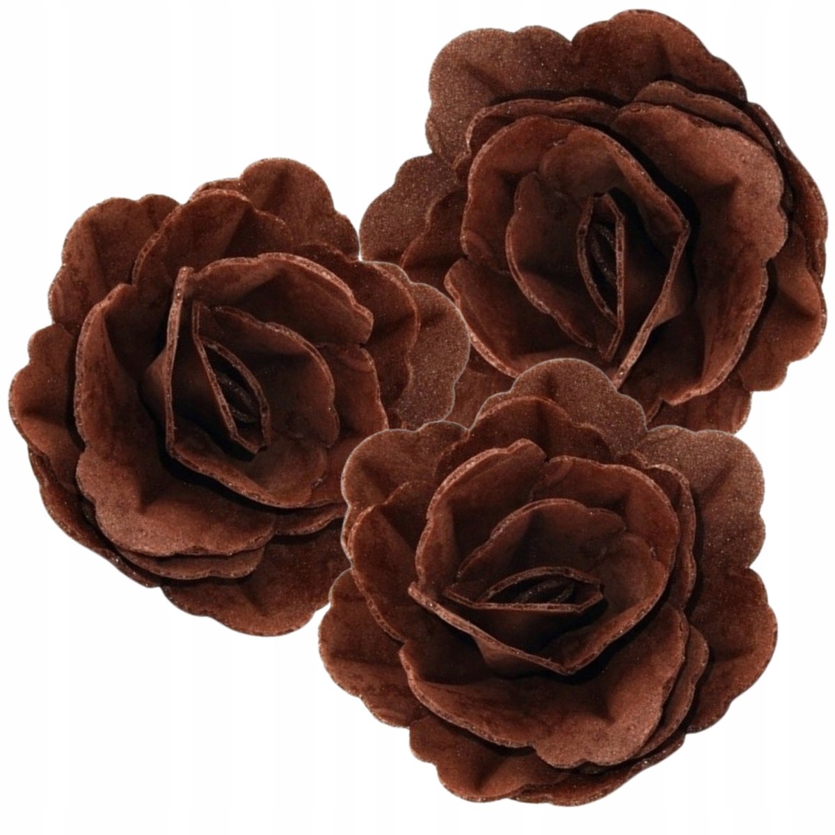 Kwiaty na tort kwiat waflowy róża dekoracje urodzinowe brązowy ozdoby 3 ...