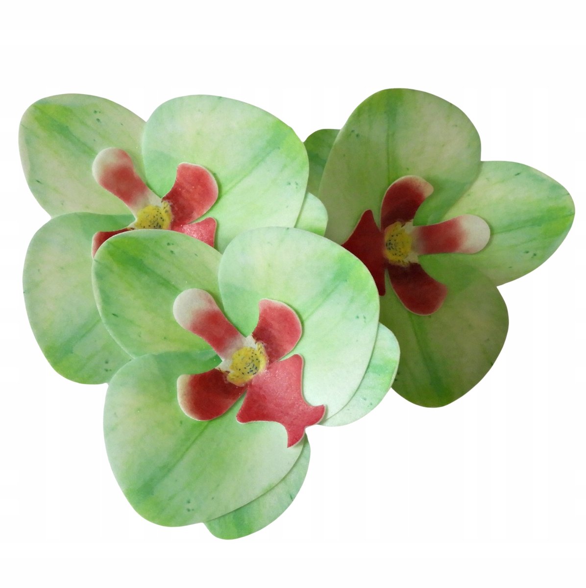 KWIATY NA TORT storczyk waflowy ORCHIDEA dekoracje URODZINY ozdoby 3szt ...