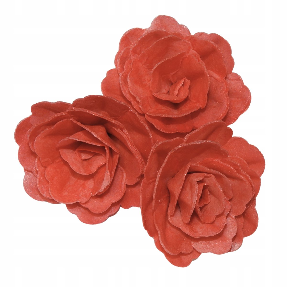 Kwiaty ozdoby na tort kwiat waflowy róża dekoracje urodzinowe czerwona ...