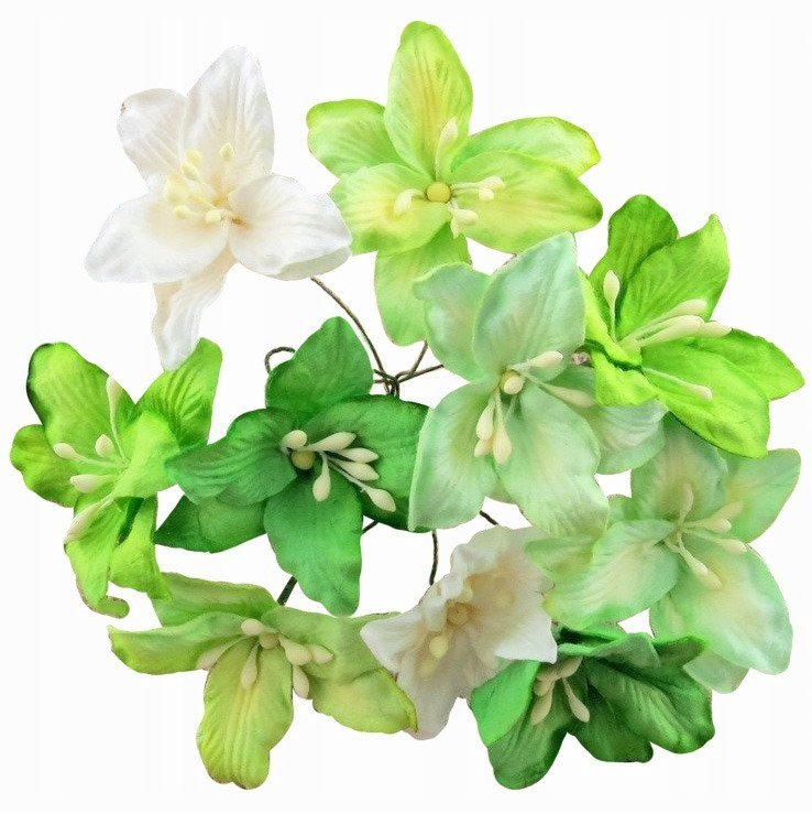 KWIATY papierowe LILIE mix zielony - 50szt - Wild Orchid Crafts | Sklep ...