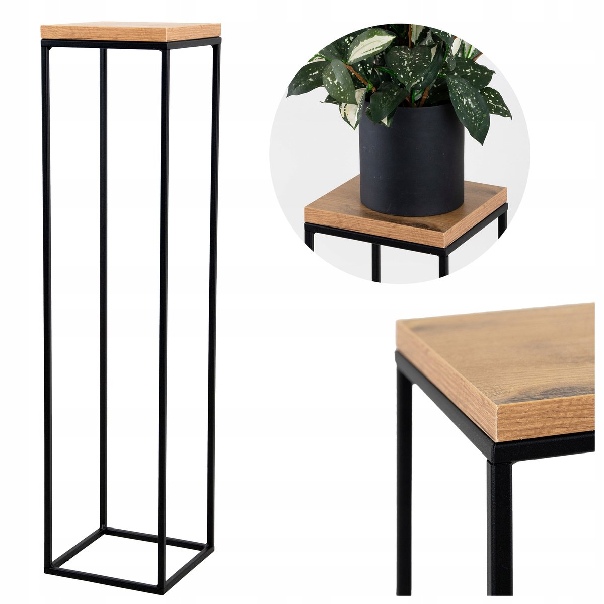 Kwietnik Stojący Metalowy Loft Wysoki Stojak Półka Na Kwiaty 79Cm - e ...