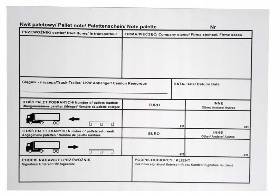 Kwit Paletowy A5 100 kartek - Samokopiujący - 10 szt. - Inny marka ...