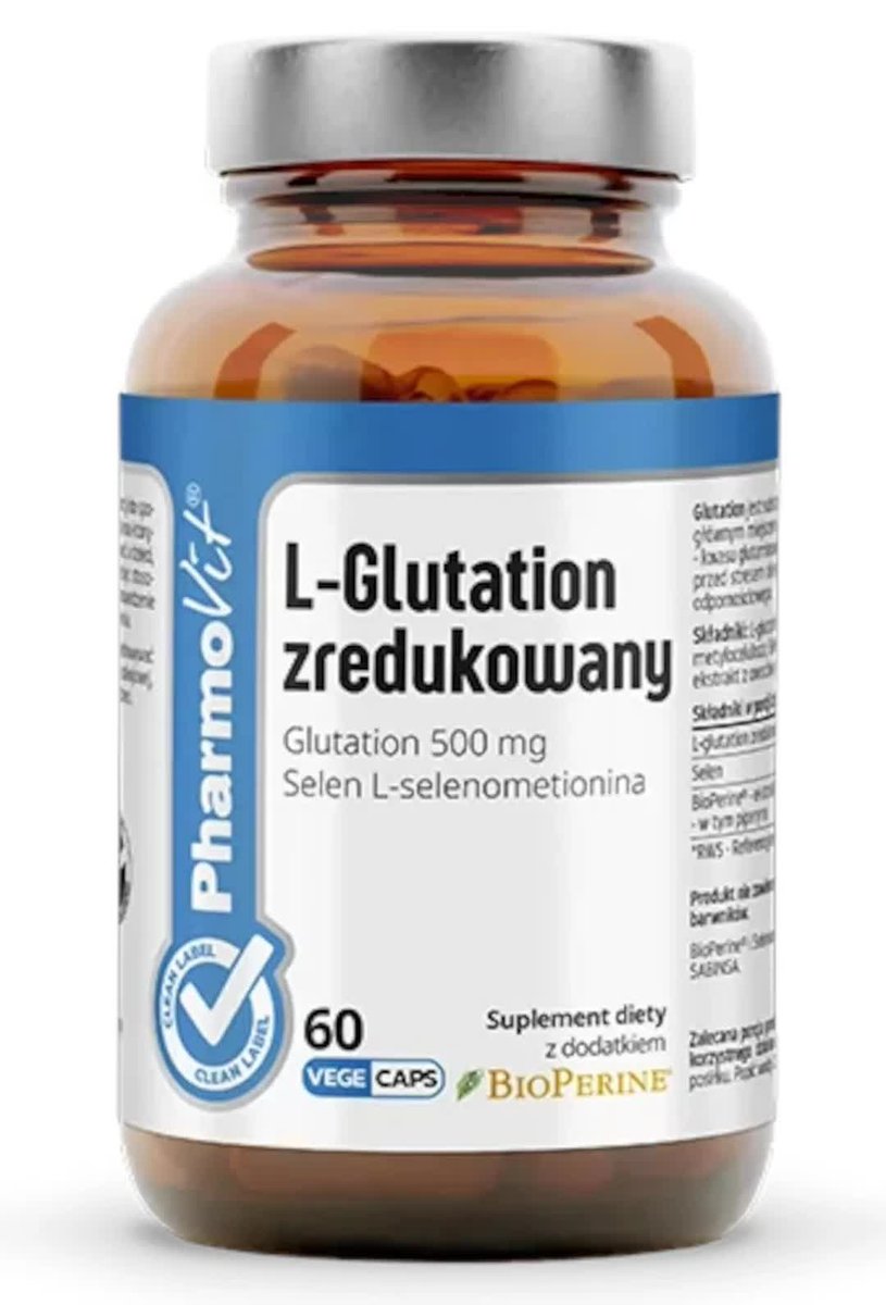 L-GLUTATION Zredukowany Bezglutenowy 60 KapsuŁek - Pharmovit (clean ...