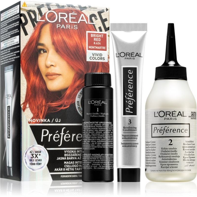 L’Oreal Paris Préférence Vivids farba do włosów odcień 8.624 bright red ...