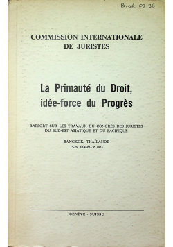 La Primaute du Droit idee force du Progres - Opracowanie zbiorowe ...