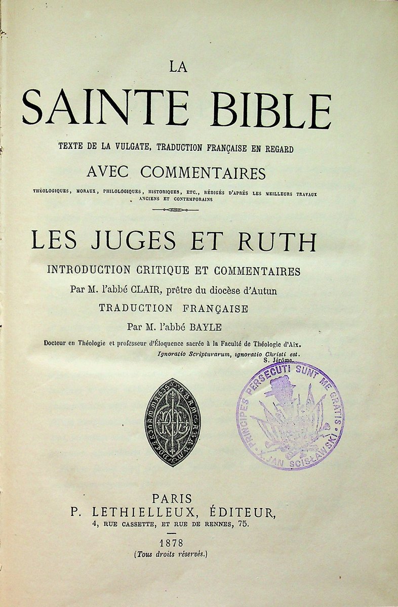 La Sainte Bible les Juges Et Ruth 1878 r - W opisie | Książka w Empik