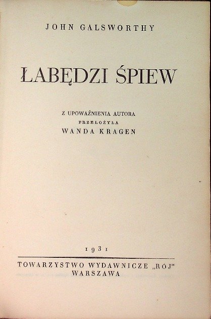 Łabędzi Śpiew, 1931 r. - Opracowanie zbiorowe | Książka w Empik
