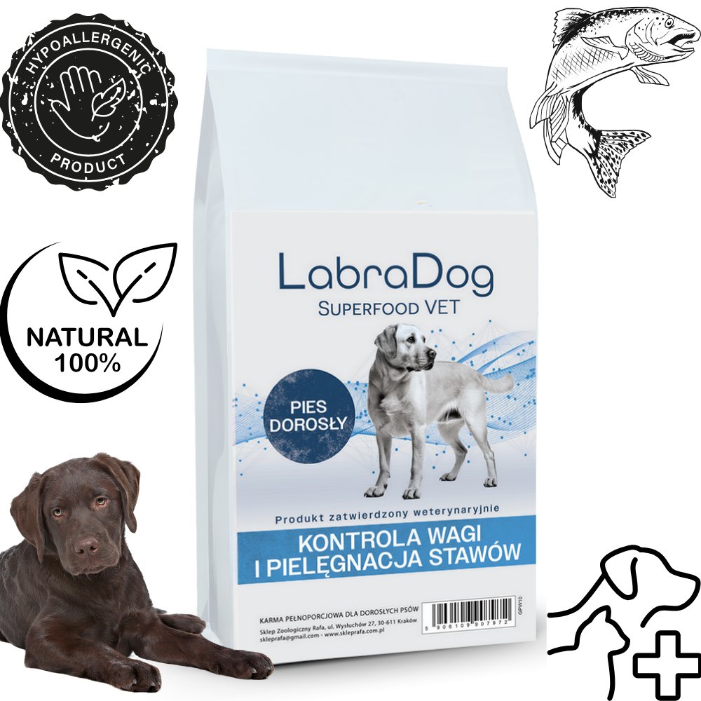 LabraDog Superfood VET Hydrolizowana Biała ryba Kontrola wagi i stawów ...