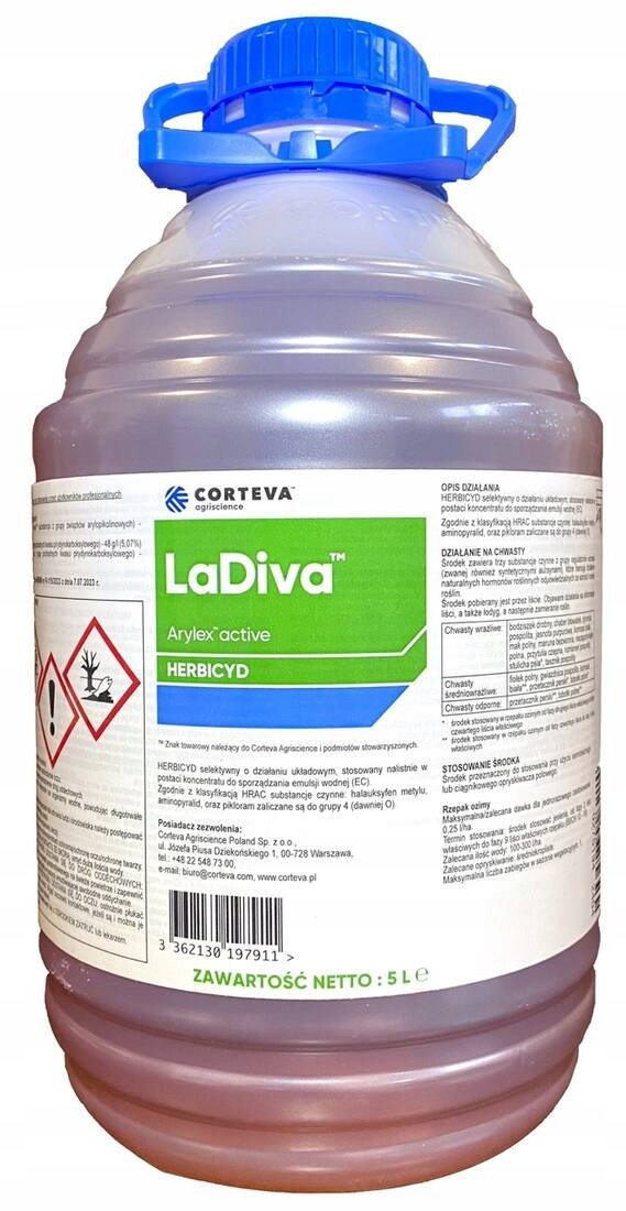 LaDiva 5L CORTEVA Arylex, pikloram, aminopyralid, jesienny herbicyd ...