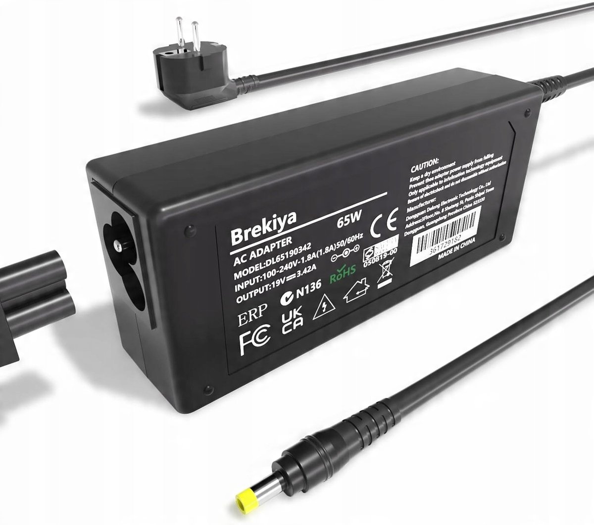 Ładowarka Brekiya 19V 65W do Monitora Acer LCD i Laptopów Aspire E/R ...