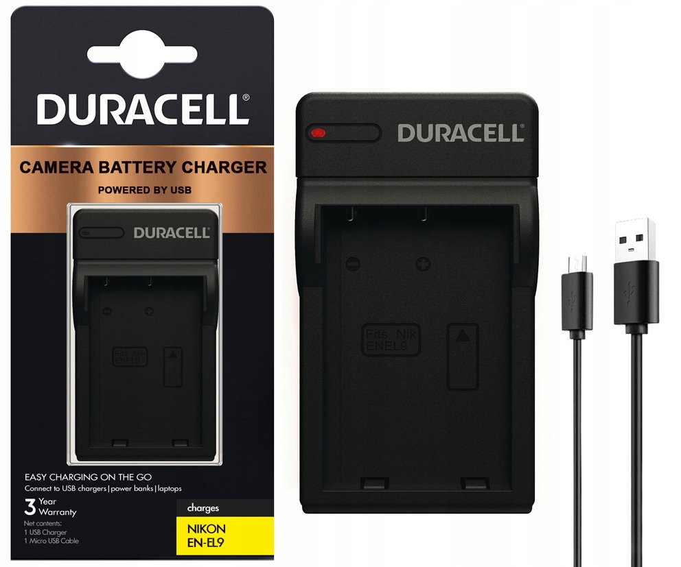 ŁADOWARKA DURACELL do Nikon EN-EL9 EN-EL9A D40 D40A D40X D60 D3000 ...
