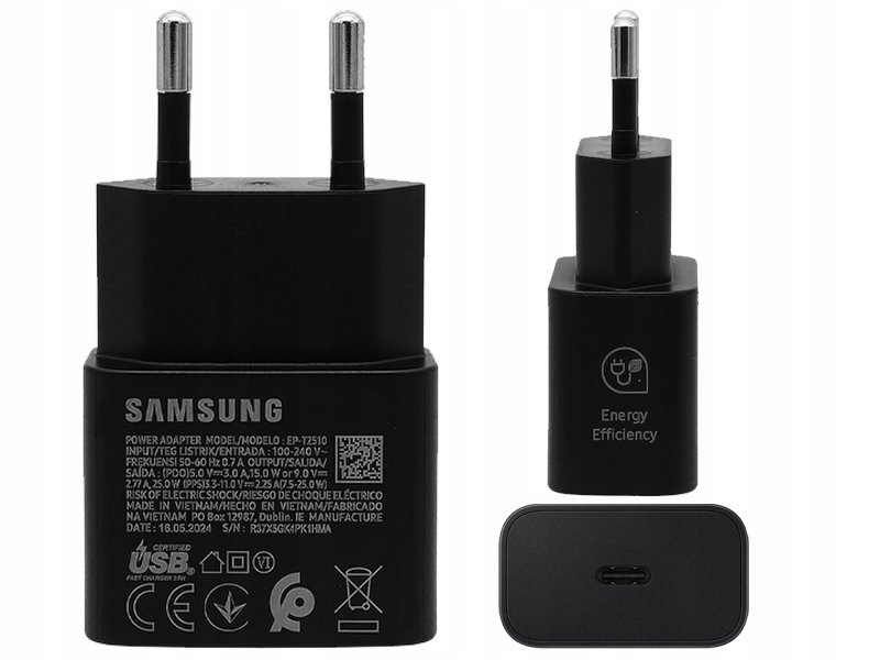 ŁADOWARKA SIECIOWA SAMSUNG GAN SUPER FAST CHARGER EP-T2510 25W PD 3.0 ...