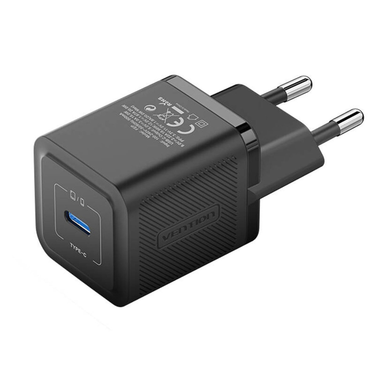 Ładowarka sieciowa, Vention, FEPB0-EU, USB-C, 20W, GaN (czarna) - Inna marka | Sklep EMPIK.COM