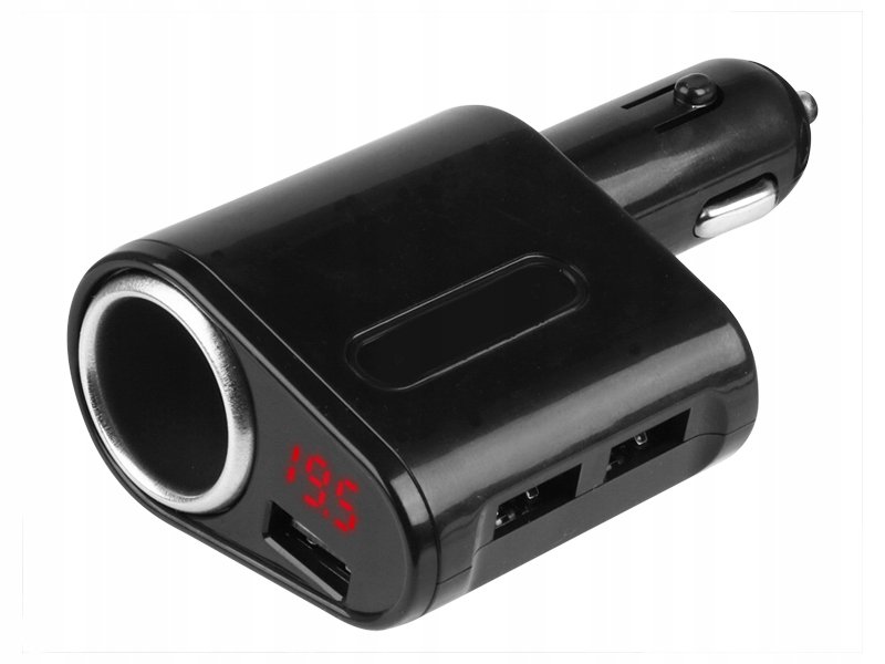 ŁADOWARKA Z WOLTOMIERZEM 3xUSB GNIAZDO EURO 12/24V - Inna marka | Motoryzacja EMPIK