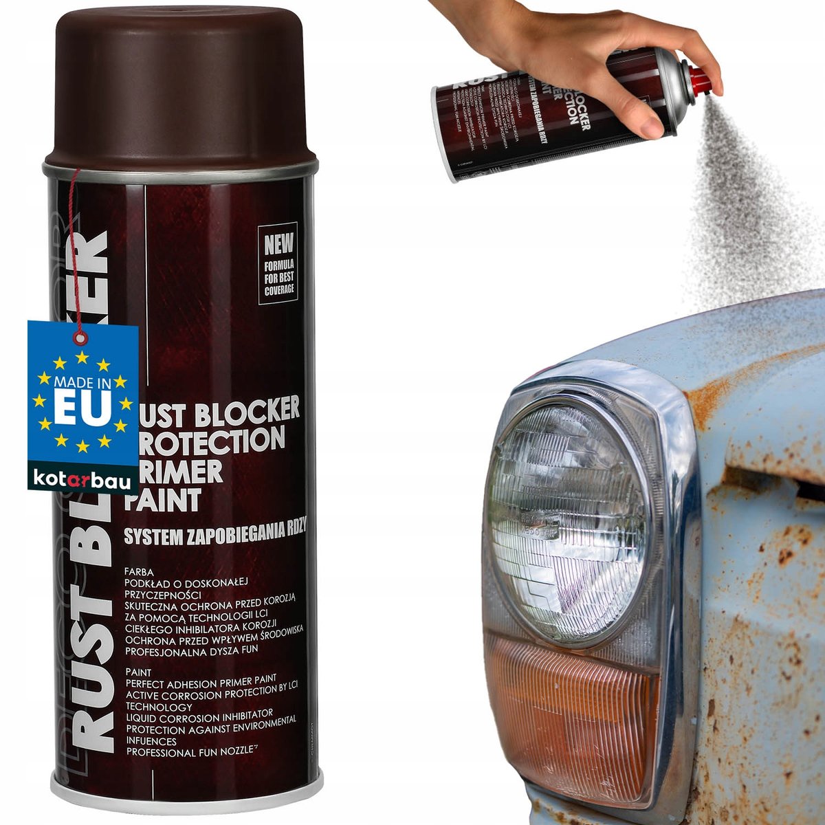 LAKIER SPRAY OCHRONNY NA RDZĘ METALU BRĄZOWY RAL 8017 ANTYKOROZYJNY 400 ...