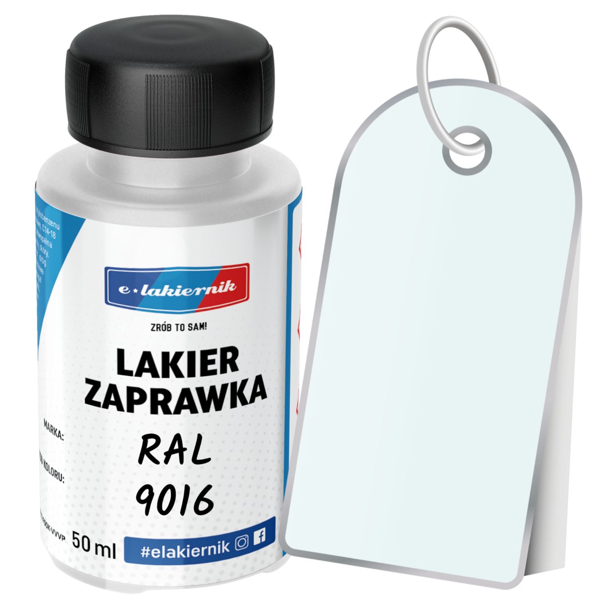 Lakier Zaprawkowy Zaprawka Samochodowy RAL 9016 Biały Drogowy Połysk 50 ...