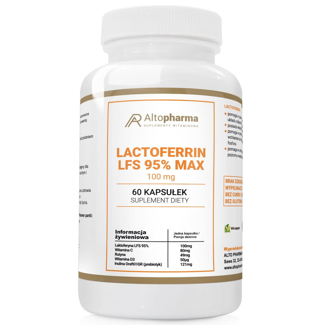 LAKTOFERYNA 100mg LFS 95% FORTE ODPORNOŚĆ - Altopharma - 60 kapsułek | Sklep EMPIK.COM