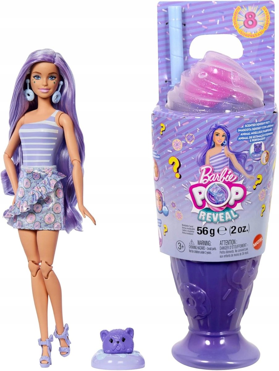 LALKA BARBIE POP REVEAL Z FIGURKĄ, 8 NIESPODZIANEK I ZMIANĄ KOLORU 3 ...