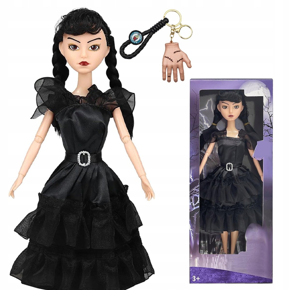 Lalka DANONI Addams z pudełkiem prezentowym, 11,5'' zabawki Addams z ...
