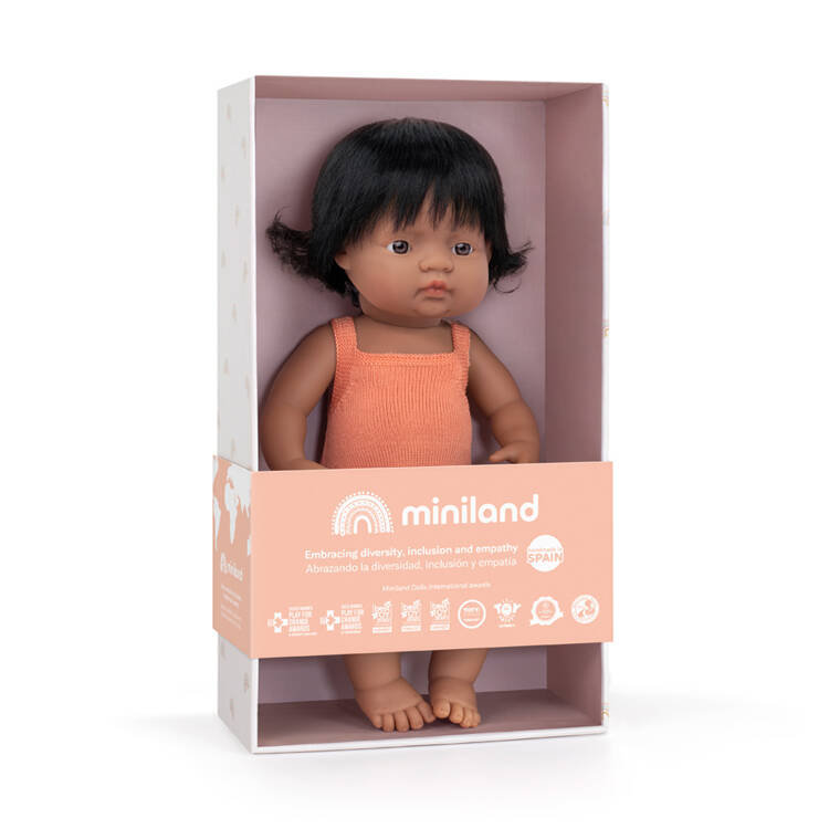 Lalka dziewczynka Colourful Edition Miniland Doll - Hiszpanka 38 cm ...
