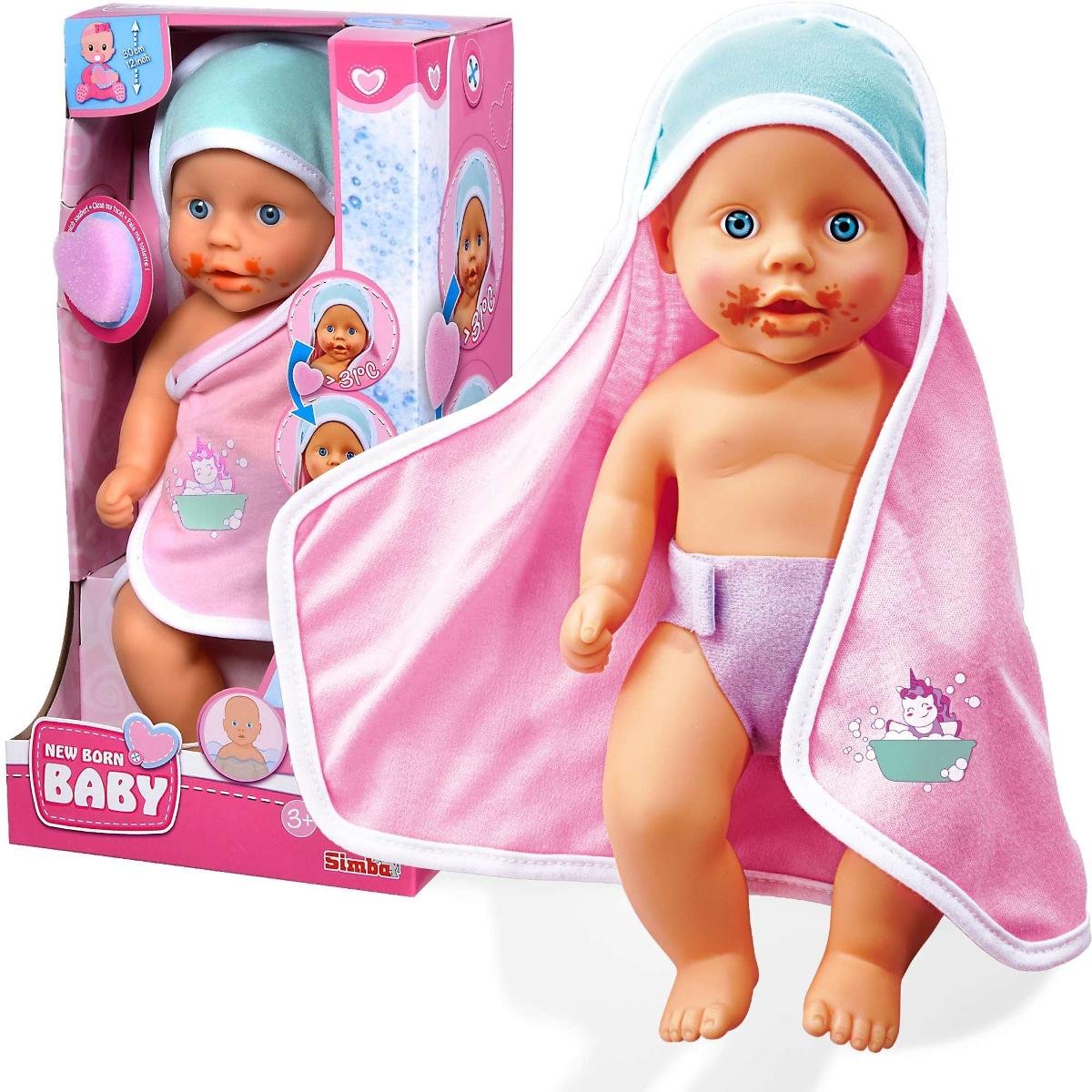 Lalka New Born Baby Brudny bobasek 30 cm + akcesoria - Simba | Sklep ...