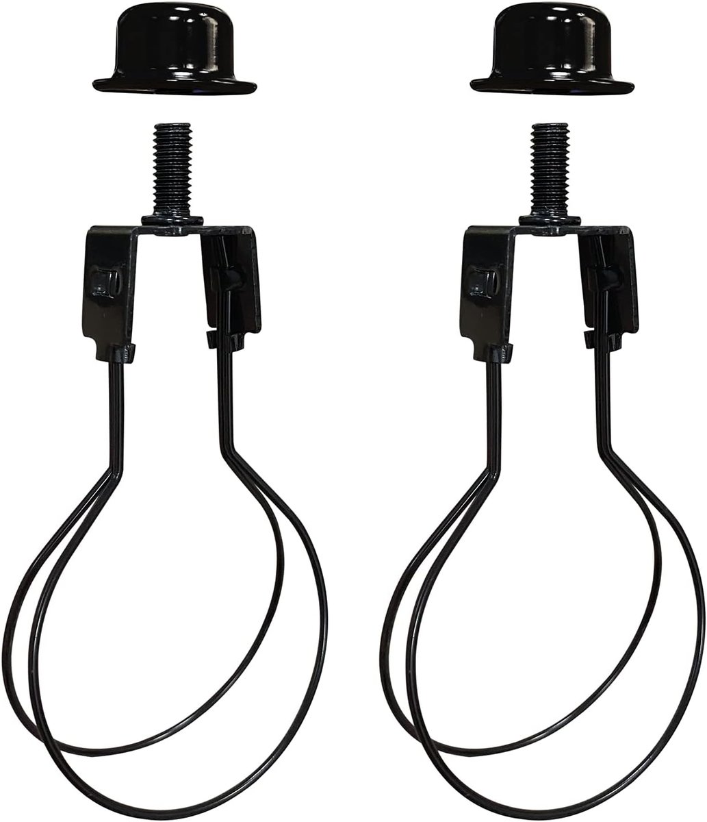 Lamp Shade harp holder adapter kit - Includes Finials and lampshades ...