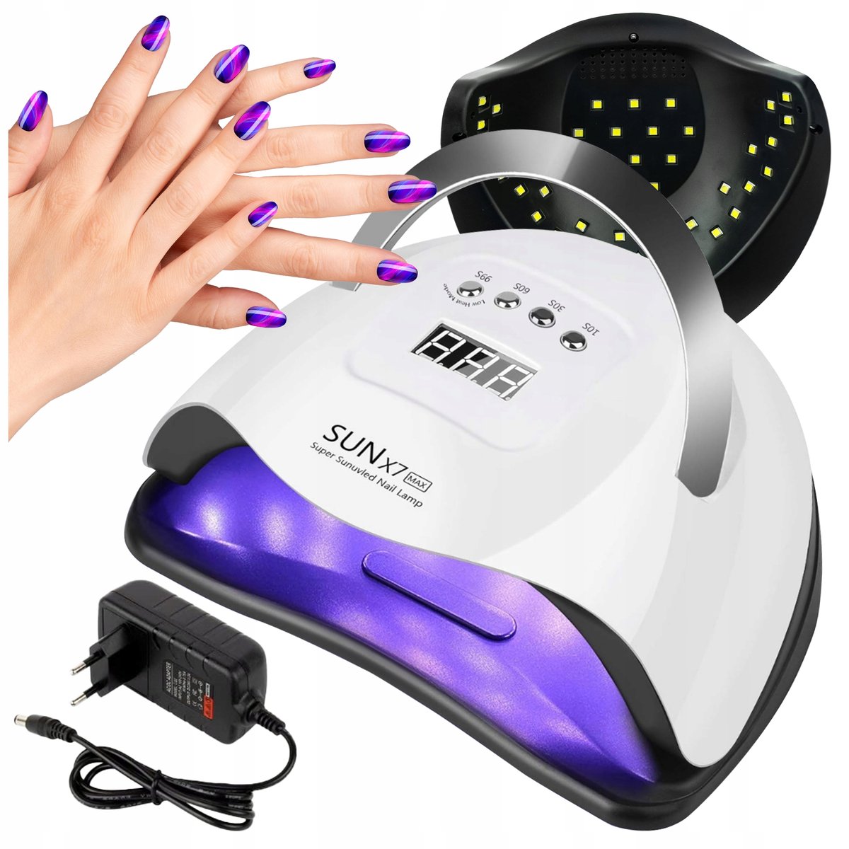 LAMPA DO PAZNOKCI 220W DO HYBRYD ŻELI UV LED SUN X7 LCD DUAL MAX MODEL 2024 | Sklep EMPIK.COM