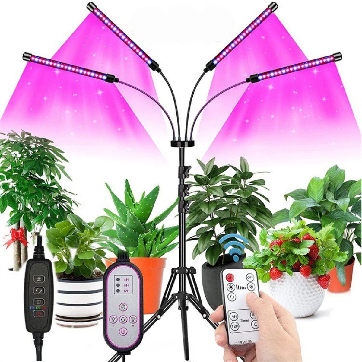 LAMPA DO UPRAWY ROŚLIN LED WZROSTU PANEL X4 TIMER DLA DOŚWIETLANIA ...