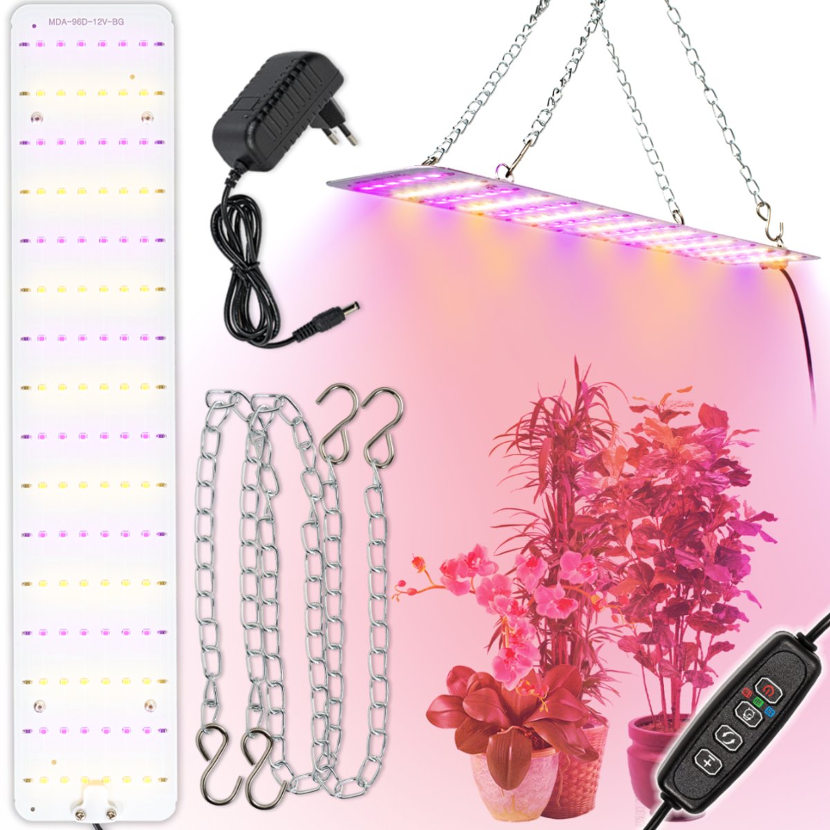 Lampa do wzrostu roślin Heckermann PGL-A281 wisząca Full Sectrum ...