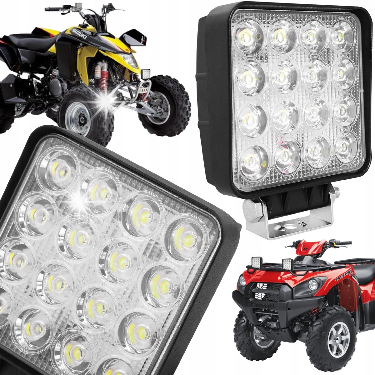 LAMPA DODATKOWA HALOGEN SZPERACZ QUAD ATV TRAKTOR KOMBAJN 12V 24V 16LED ...