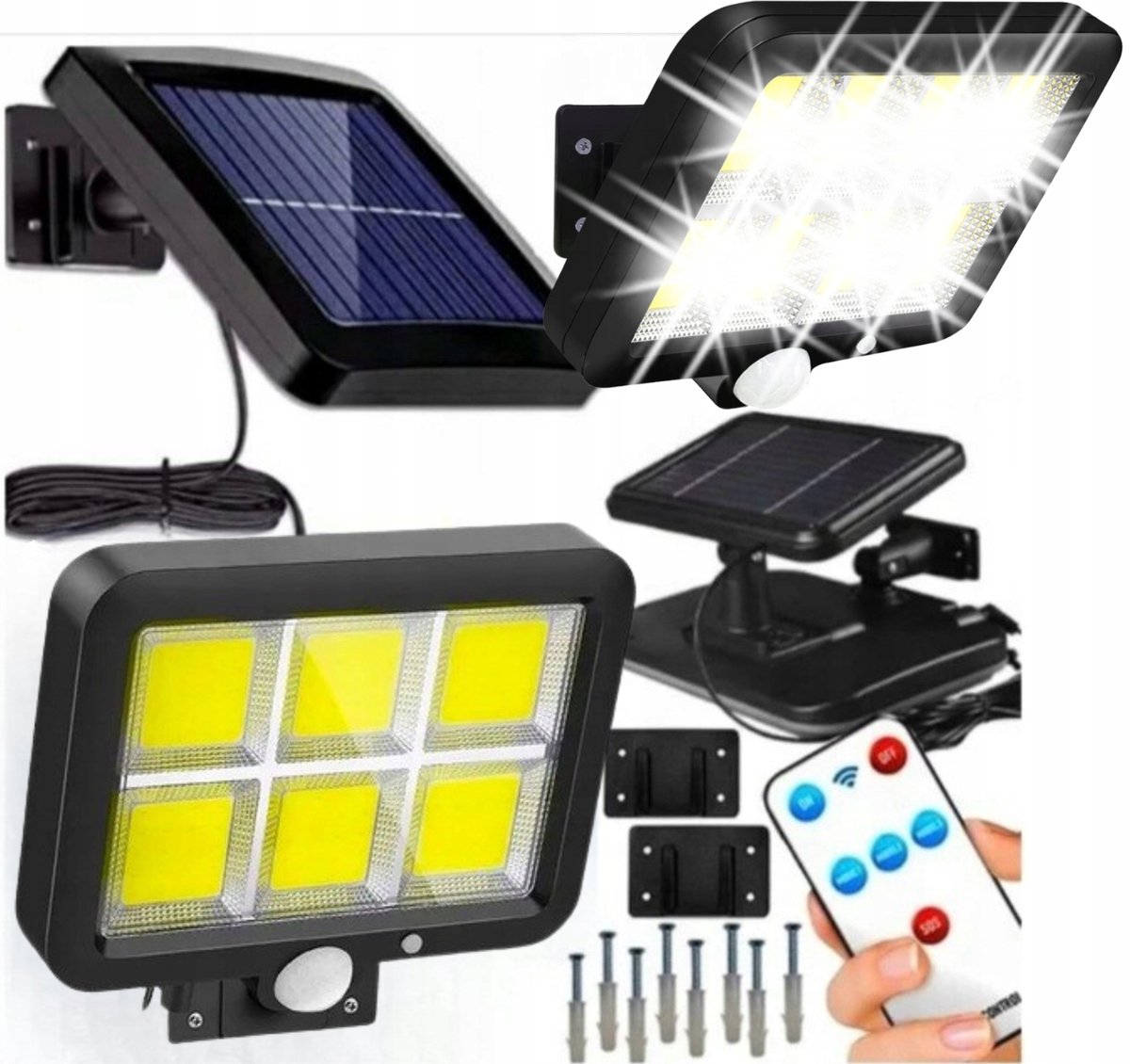 LAMPA LED SOLARNA OGRODOWA Z CZUJNIKIEM RUCHU ULICZNA ZEWNĘTRZNA ...