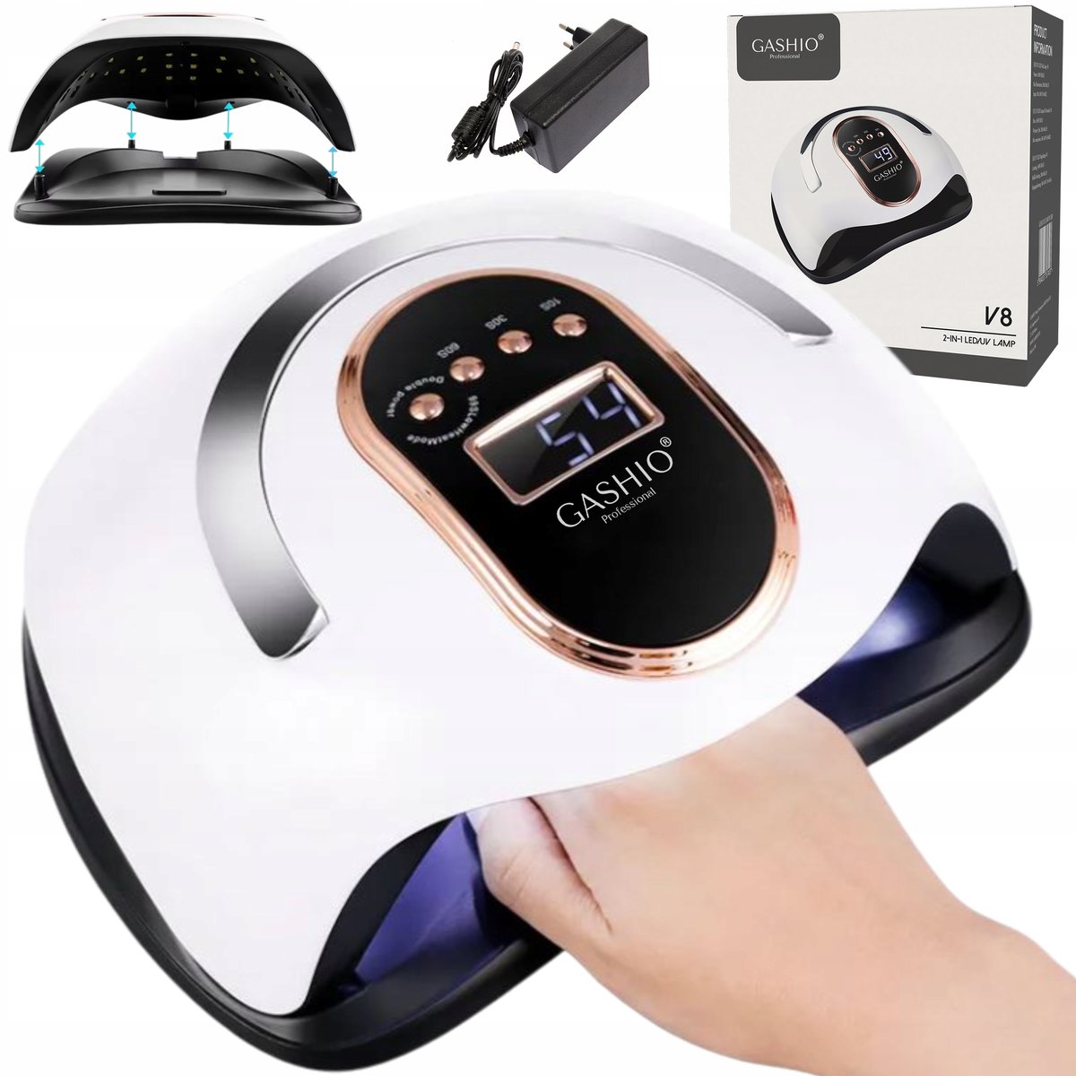 Lampa LED UV 168W do Paznokci Żeli Hybrydy Manicure Pedicure Mocna DUAL LED | Sklep EMPIK.COM