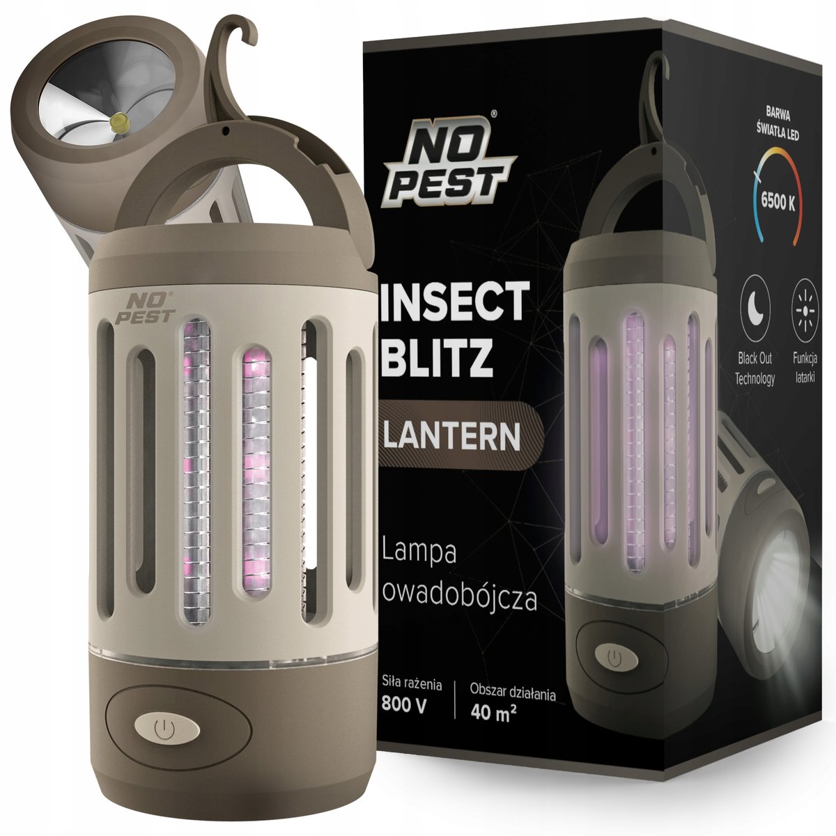 LAMPA OWADOBÓJCZA NO PEST PUŁAPKA NA KOMARY MUCHY MESZKI ĆMY OSY BEŻOWA ...