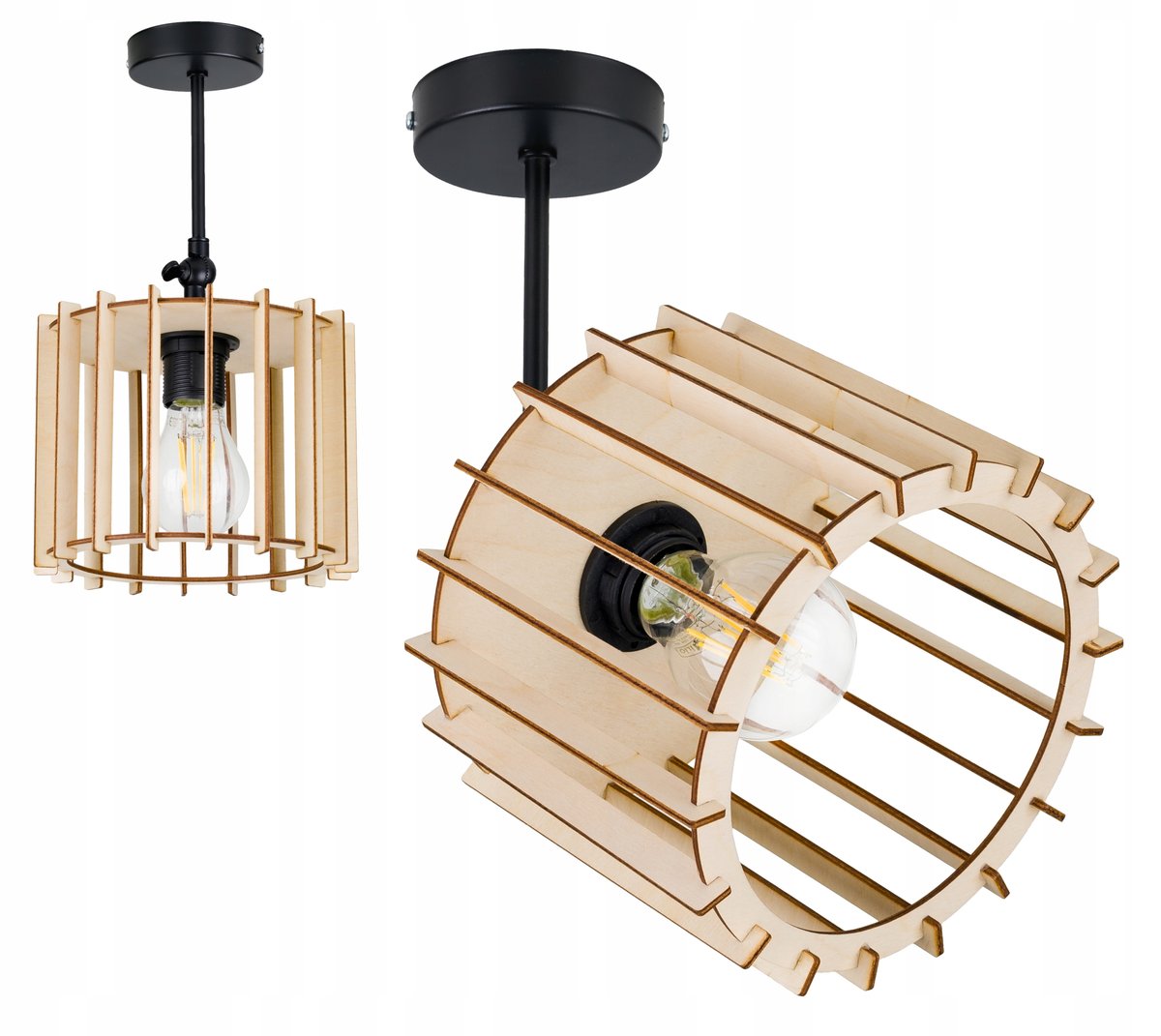 LAMPA plafon sufitowa żyrandol loft WALEC Drewno - LED-ONE | Sklep EMPIK.COM