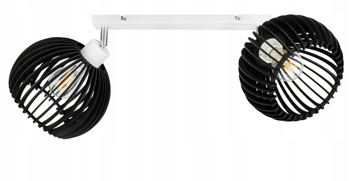 Lampa plafon żyrandol ruchomy sufitowa LOFT klosz kula 36 Drewno na 2x ...