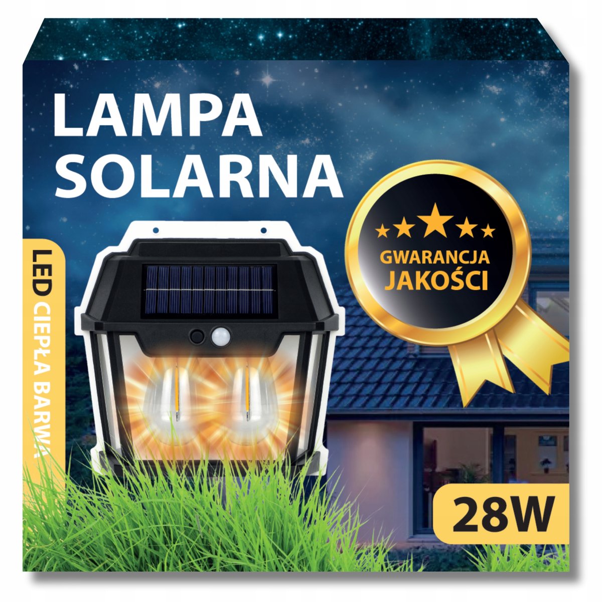 LAMPA SOLARNA LATARNIA Z CZUJNIKIEM ZMIERZCHU RUCHU ELEWACYJNA OGRODOWA - RED GARDEN | Sklep ...