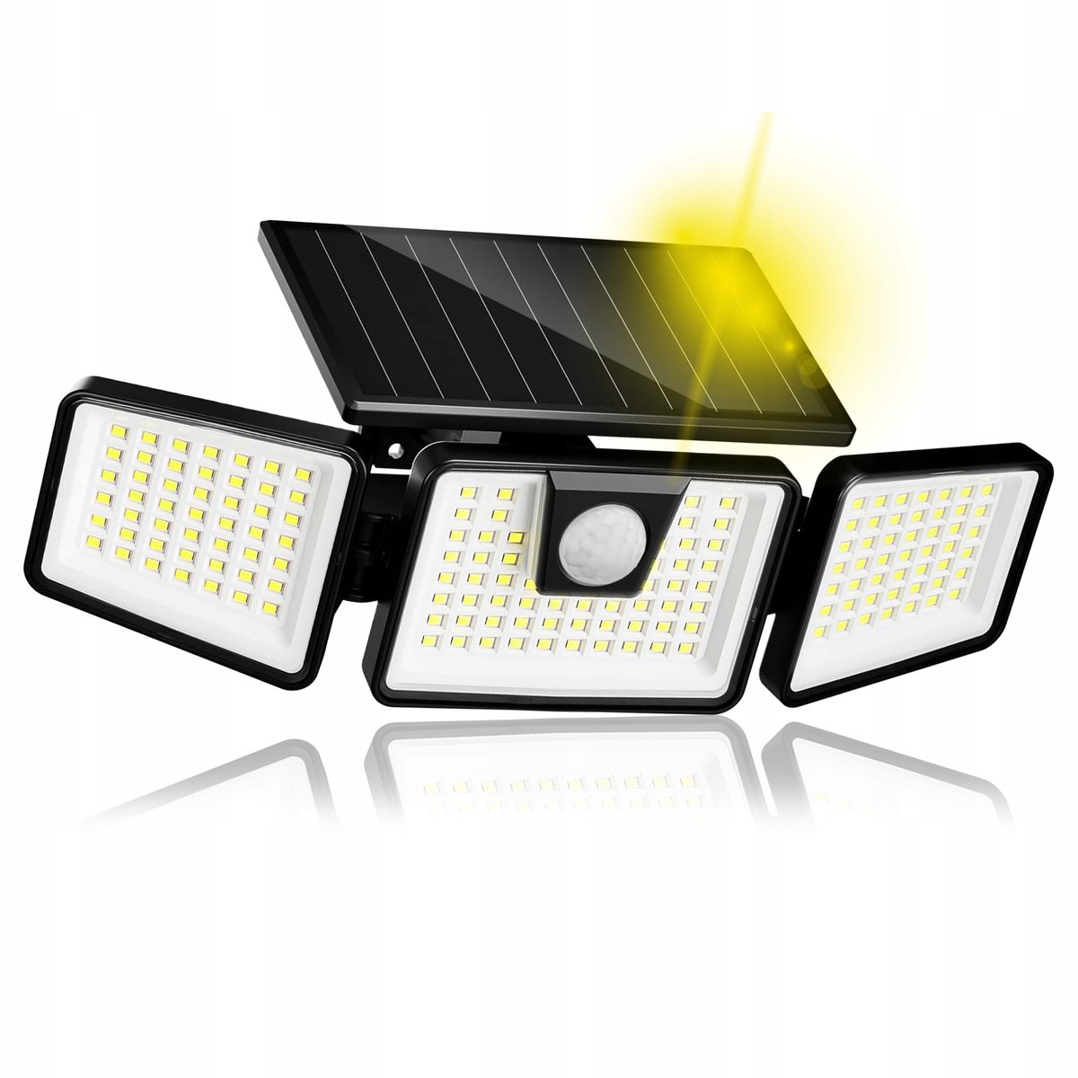 Lampa Solarna LED Czujnik Ruchu Zmierzchu Naświetlacz Zewnętrzny 3 ...