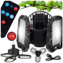 Lampa Solarna LED Kempingowa 3000LM Składana Akumulator + Pilot D974 ...